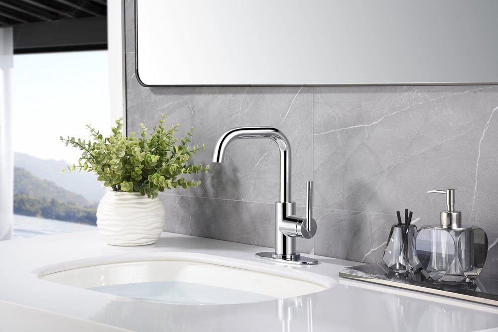 UF3070x Kree Collection Single-Handle Deck-Mount Mid-Arc Lavatory Bath ...